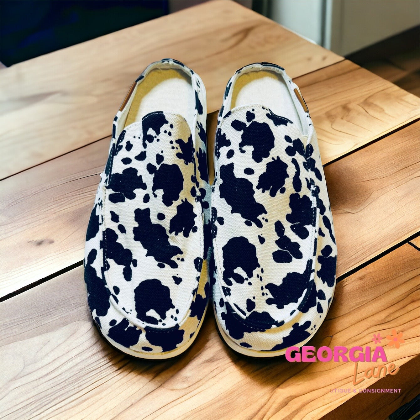 Cow Print Slides – Georgia Lane Consignment